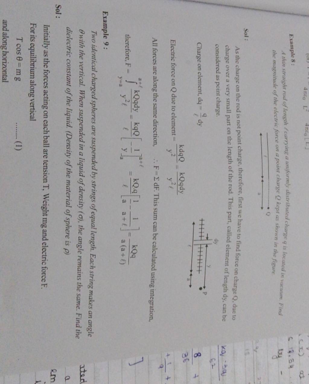 Example 8: Sol: 4ɛ L 4x66LLJ A thin straight rod of length carrying a uni..